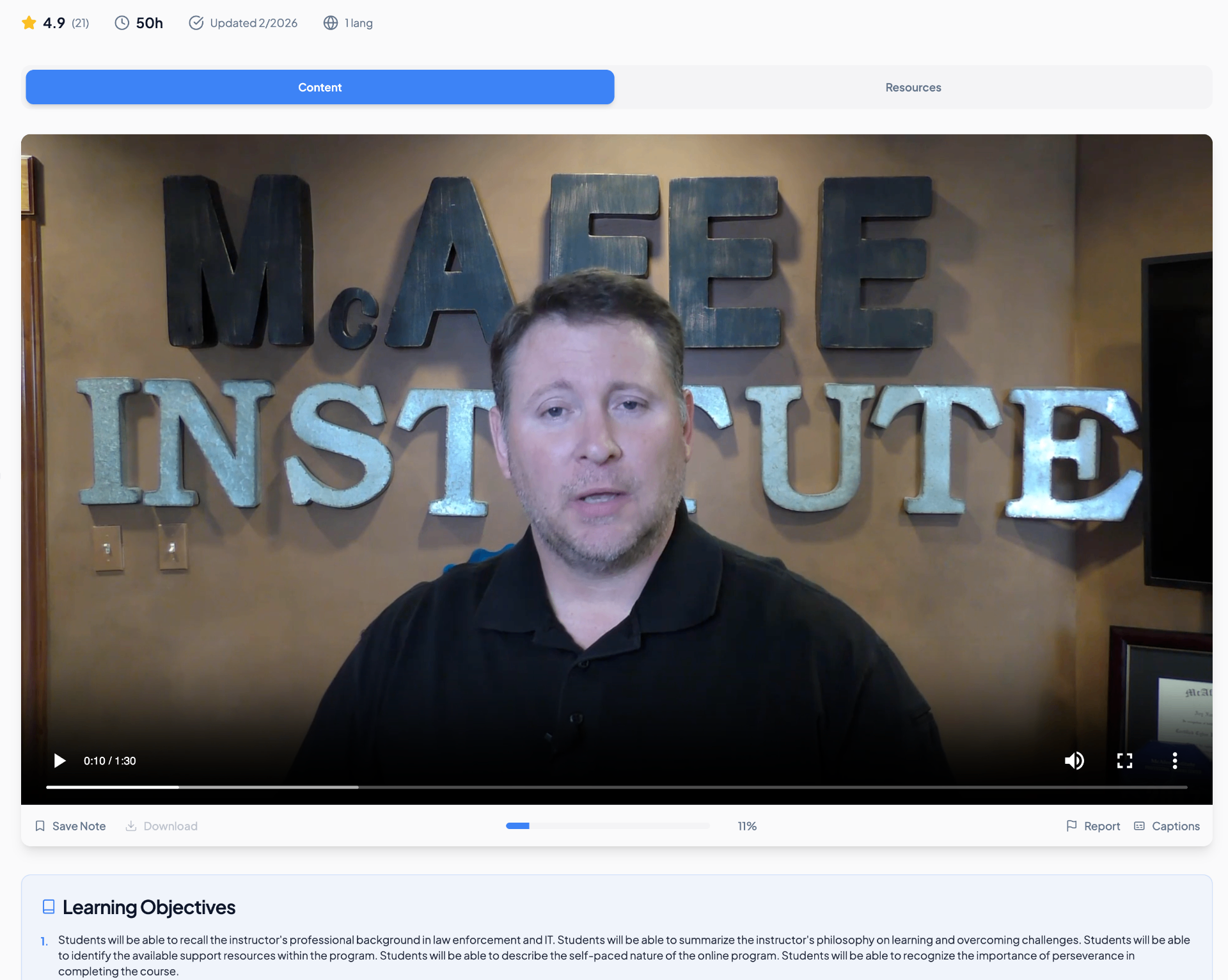 McAfee Institute - Professional Law Enforcement & Intelligence Training