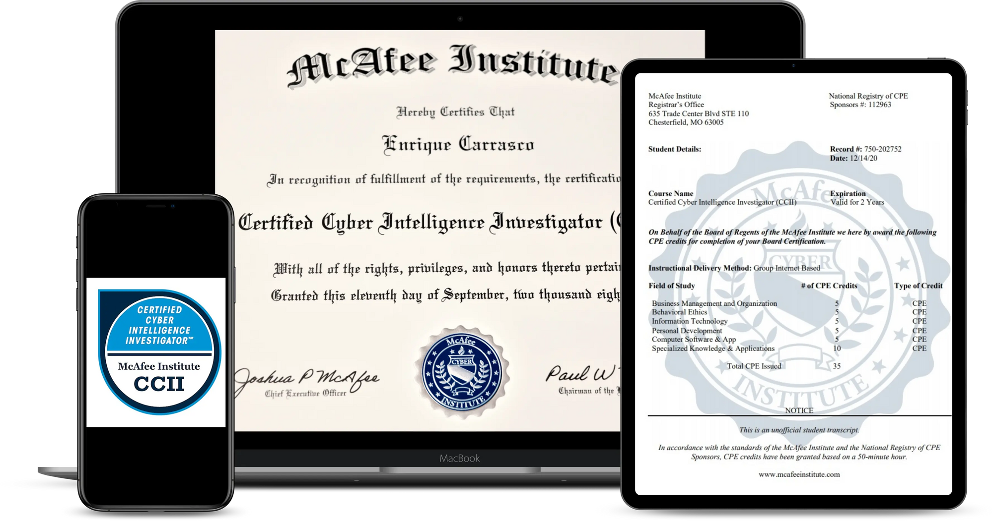 Certified Cyber Intelligence Investigator (CCII) - McAfee Institute